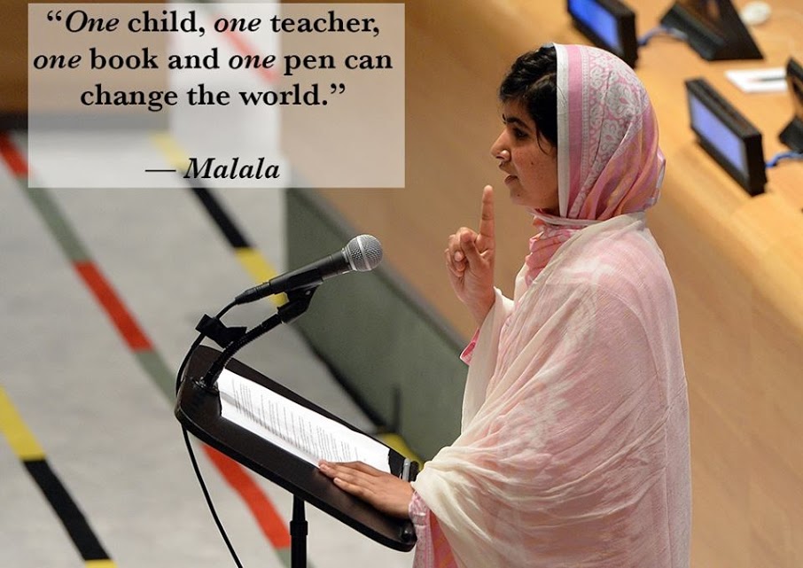 Malala's Story - ,,One child, one teacher, one book, one pen can change ...
